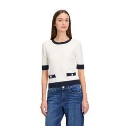 BETTY & CO BETTY & CO Damen Kurzarmshirt "Damen mit Rundhalsausschnitt", blau, Gr. 40, Strick, Obermaterial: 50% Viskose, 30% Polyester, 20% Polyamid, Shirts