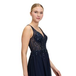 Vera Mont Damen Abendkleid "Damen mit Stickerei", blau, Gr. 42, Obermaterial: 100% Polyester. Futter: 100% Polyamid, Kleider, Glitzersteine