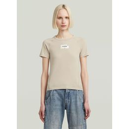 G-Star Raw T-Shirt G-STAR "Embro Patch Slim T-Shirt", Damen, Gr. L, dk brick, Obermaterial: 100% Baumwolle, Shirts T-Shirt