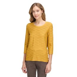 Betty Barclay Damen 3/4-Arm-Shirt "Damen mit Wellenstruktur", gold, Basic, Gr. 40, Jersey, Obermaterial: 97% Viskose, 3% Elasthan, Shirts