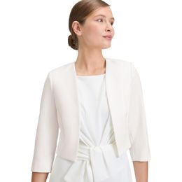 Vera Mont Damen Bolerojacke "Damen mit Kellerfalten", wei&szlig;, Gr. 42, Satin, Obermaterial: 90% Polyester, 10% Elasthan, Jacken