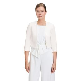 Vera Mont Damen Bolerojacke "Damen mit Kellerfalten", wei&szlig;, Gr. 40, Satin, Obermaterial: 90% Polyester, 10% Elasthan, Jacken