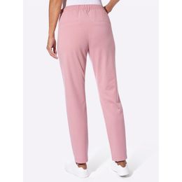 Casual Looks Damen Jerseyhose, rosa, Gr. 46, unifarben, 76% Polyester, 20% Viskose, 4% Elasthan, Hosen