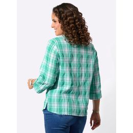 Casual Looks Damen Karobluse, gr&uuml;n, Gr. 38, gemustert, kariert, mehrfarbig, 50% Polyester, 49% Baumwolle, 1% Elasthan, Blusen