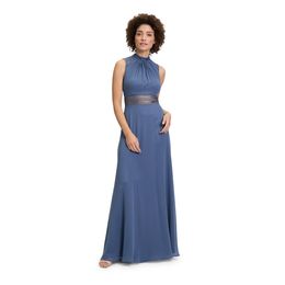 Vera Mont Damen Abendkleid "Damen r&uuml;ckenfrei", blau, festlich, Gr. 36, Chiffon, Obermaterial: 100% Polyester, Kleider, Aufgesteppte B&auml;nder