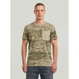 G-Star Raw G-STAR Damen T-Shirt "Camo Pocket T-Shirt"light toggee shadow camo, Gr. M, Obermaterial: 100% Baumwolle, Shirts