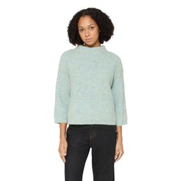 Strickpullover Cartoon "Damen mit Stehkragen", Damen, Gr. 34, light blau, cream, Obermaterial: 75% Polyester, 18% Polyamid, 6% Wolle, 1% Elasthan, oversize normal, Pullover Strickpullover