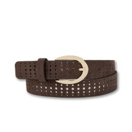 Bernd G&ouml;tz BERND G&Ouml;TZ Damen Lederg&uuml;rtel "Lederg&uuml;rtel mit raffinierter Lochung f&uuml;r topmodische Styles", braun, Gr. 80, Rindsleder, G&uuml;rtel