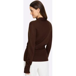 Heine Damen Strickjacke, braun, Gr. 48, unifarben, 70% Viskose, 30% Polyamid, Strickjacken