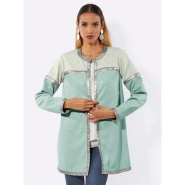 Mainpol Damen Lederimitat-Blazer "Lederimitat-Blazer", grau, Gr. 52, 100% Polyester, Blazer