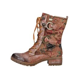 Laura Vita Damen Schn&uuml;rstiefel "Laura Vita Stiefel Leder/Textil", Gr. 37, braun, Leder, Textil, Schuhe