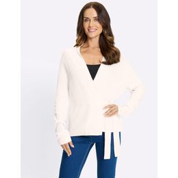 Heine Damen Strickjacke, wei&szlig;, Gr. 44, unifarben, 70% Viskose, 30% Polyamid, Strickjacken