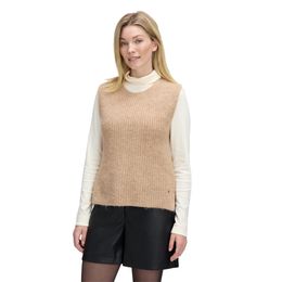 BETTY & CO Stricktop BETTY & CO "Damen ohne Arm", Damen, Gr. 40, camel melange, Strick, Obermaterial: 53% Polyacryl, 25% Polyester, 12% Polyamid, 7% Wolle, 3% Elasthan, l&auml;ssig geschnitten normal, Rundhals, Tops Stricktop
