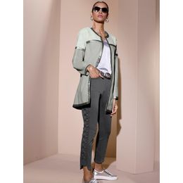Mainpol Damen Lederimitat-Blazer "Lederimitat-Blazer", grau, Gr. 38, 100% Polyester, Blazer