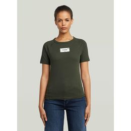 G-Star Raw T-Shirt G-STAR "Embro Patch Slim T-Shirt", Damen, Gr. L, asfalt, Obermaterial: 100% Baumwolle, Shirts T-Shirt
