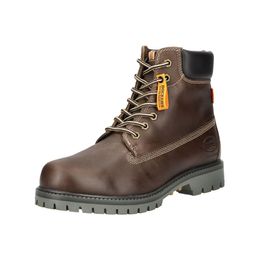 Damen Schn&uuml;rstiefelette "Dockers by Gerli Stiefelette Leder", Dockers by Gerli, Gr. 42schoko, Leder, Schuhe