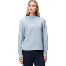Zero Damen Sweatshirt "Damen strukturiert Stehkragen"light blau melange, Gr. 34, gemustert, Sweatware, Obermaterial: 95% Polyester, 5% Elasthan,
