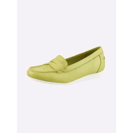 Casual Looks Damen Slipper, Gr. 41, gr&uuml;n, Glattleder, Leder, Schuhe