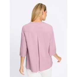 Heine Damen Klassische Bluse, rosa, Gr. 44, unifarben, 97% Baumwolle, 3% Elasthan, Blusen