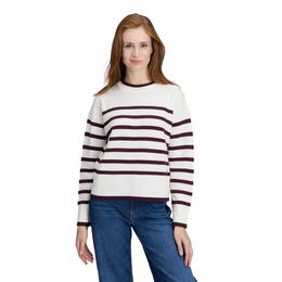 BETTY & CO BETTY & CO Damen Strickpullover "Damen mit Streifen", rot, Gr. 46, Strick, Obermaterial: 50% Baumwolle, 50% Polyacryl, Pullover