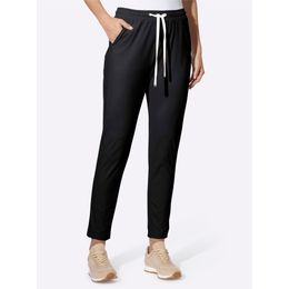 Heine Damen Sweathose, schwarz, Gr. 42, unifarben, 80% Polyamid, 20% Elasthan, Hosen