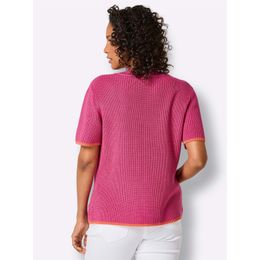 Damen Kurzarmpullover "Lyocell-Baumwoll-Pullover", pink, Gr. 36, CREATION L PREMIUM, unifarben, 70% Lyocell, 30% Baumwolle, Pullover