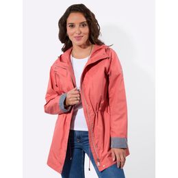 Casual Looks Damen Langjacke, rosa, Gr. 38, gemustert, unifarben, 100% Polyester, Besatz:100% Polyester, Jacken