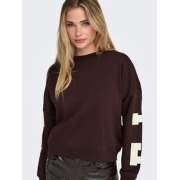 Only Damen Sweatshirt "ONLSWEAT L/S BACK/SLEEVE PRINT SWT NOOS"vineyard wine detail:birch florida print, Gr. M, bedruckt, Sweatware, Obermaterial: