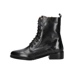 Everybody Damen Schn&uuml;rstiefelette "Everybody Stiefelette Leder", Gr. 38,5, schwarz, Leder, Schuhe