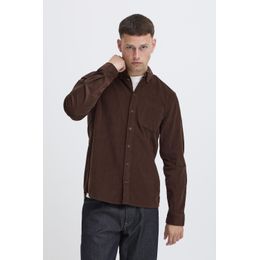 Blend Herren Langarmhemd "BHDEMIR"chicory coffee, Basic, Gr. L, Strukturmuster, Cord, 100% Baumwolle, Hemden, Stilvolles Cordhemd mit Brusttasche