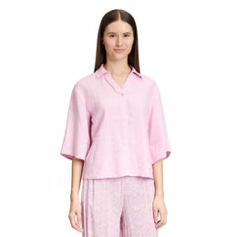 Cartoon Damen Kurzarmbluse "Damen mit Kragen", rosa, Gr. 36, Obermaterial: 100% Leinen, Blusen