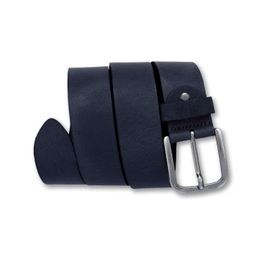 Bernd G&ouml;tz Lederg&uuml;rtel BERND G&Ouml;TZ "Lederg&uuml;rtel mit silberfarbener Schlie&szlig;e", Herren, Gr. 100, blau (dunkelblau), Rindsleder, G&uuml;rtel Lederg&uuml;rtel
