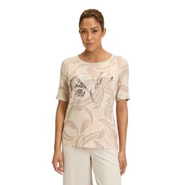 Betty Barclay Damen Kurzarmshirt "Damen mit Schmucksteinen", grau, Gr. 36, Jersey, Obermaterial: 95% Viskose, 5% Elasthan, Shirts, Glitzersteine