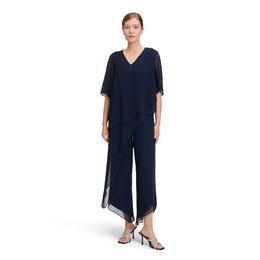 Vera Mont Damen Overall "Damen mit Stufen", blau, Gr. 40, Chiffon, Obermaterial: 100% Polyester; Futter: 100% Polyester, Overalls