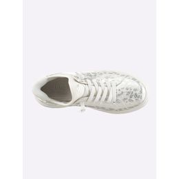 Jana Damen Sneaker, Gr. 37, silber, Lederimitat, Textil, Schuhe