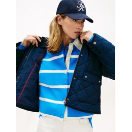 Tommy Hilfiger Damen Steppjacke "PADDED FLAG QUILTED JACKET", blau, Gr. XXXL, unifarben, Steppware, Obermaterial: 100% Polyester, Jacken