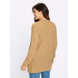 Classic Basics Damen Strickjackecamel, Gr. 50, unifarben, 100% Polyacryl, Strickjacken