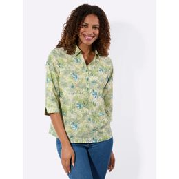 Inspirationen Damen Schlupfbluse, gr&uuml;n, Gr. 42, gemustert, 50% Baumwolle, 50% Polyester, Blusen