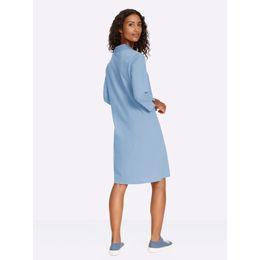 Heine Damen Shirtkleid "Polokleid", blau, Gr. 36, unifarben, 95% Baumwolle, 5% Elasthan, Kleider
