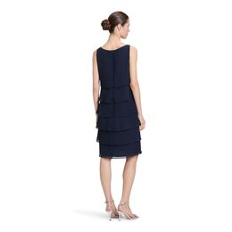 Vera Mont Damen Cocktailkleid "Damen mit Volant", blau, festlich, Gr. 34, Chiffon, Obermaterial: 100% Polyester. Futter: 100% Polyester, Kleider,