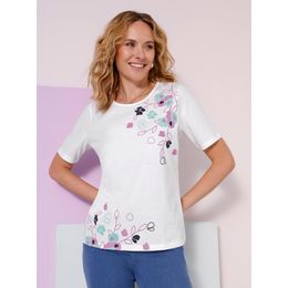 T-Shirt Classic Basics "Shirt", Damen, Gr. 38, wei&szlig;, 100% Baumwolle, bedruckt, gemustert, Rundhals, Shirts T-Shirt