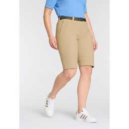 Maier Sports Damen Bermudas "D GG Outdoorhose", beige, Gr. 42, unifarben, Web, Obermaterial: 90% Polyamid, 10% Elasthan, Hosen, mit zwei