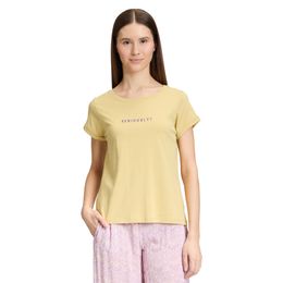 Cartoon Damen Kurzarmshirt "Damen mit Rundhalsausschnitt", lila, Gr. 46, Obermaterial: 50% Baumwolle, 50% Modal, Shirts, Placement