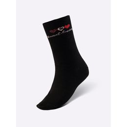 w&auml;schepur W&Auml;SCHEPUR Damen Socken, Gr. 1, schwarz, 80% Baumwolle, 18% Polyamid, 2% Elasthan, Socken
