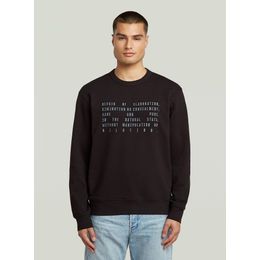 G-Star Raw Longpullover G-STAR "Text Graphic Sweatshirt", Herren, Gr. L, dk schwarz, Obermaterial: 100% Baumwolle, Pullover Longpullover
