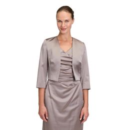 Vera Mont Damen Bolerojacke "Damen mit Kellerfalten", grau, Gr. 48, Satin, Obermaterial: 96% Polyester, 4% Elasthan, Jacken