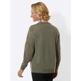 CLASSIC Damen Cardigan, gr&uuml;n, Gr. 44, unifarben, 100% Polyacryl, Strickjacken