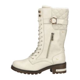 Mustang Shoes Damen Schn&uuml;rstiefel "Mustang Shoes Stiefel Lederimitat", Gr. 38cream, Lederimitat, Schuhe