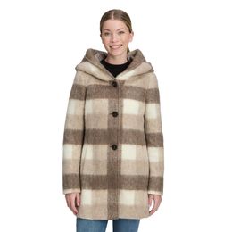 AMBER & JUNE AMBER & JUNE Damen Kurzjacke "Damen mit Kapuze", beige, Gr. 44, Obermaterial: 68% Polyester, 22% Wolle, 10% Polyacryl. Besatz: 100% Polyester.
