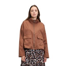 BETTY & CO BETTY & CO Damen Canvasjacke "Damen mit Taschen", braun, Gr. 40, Obermaterial: 61% Baumwolle, 34% Polyester, 5% Elasthan; Futter: 100% Polyester,